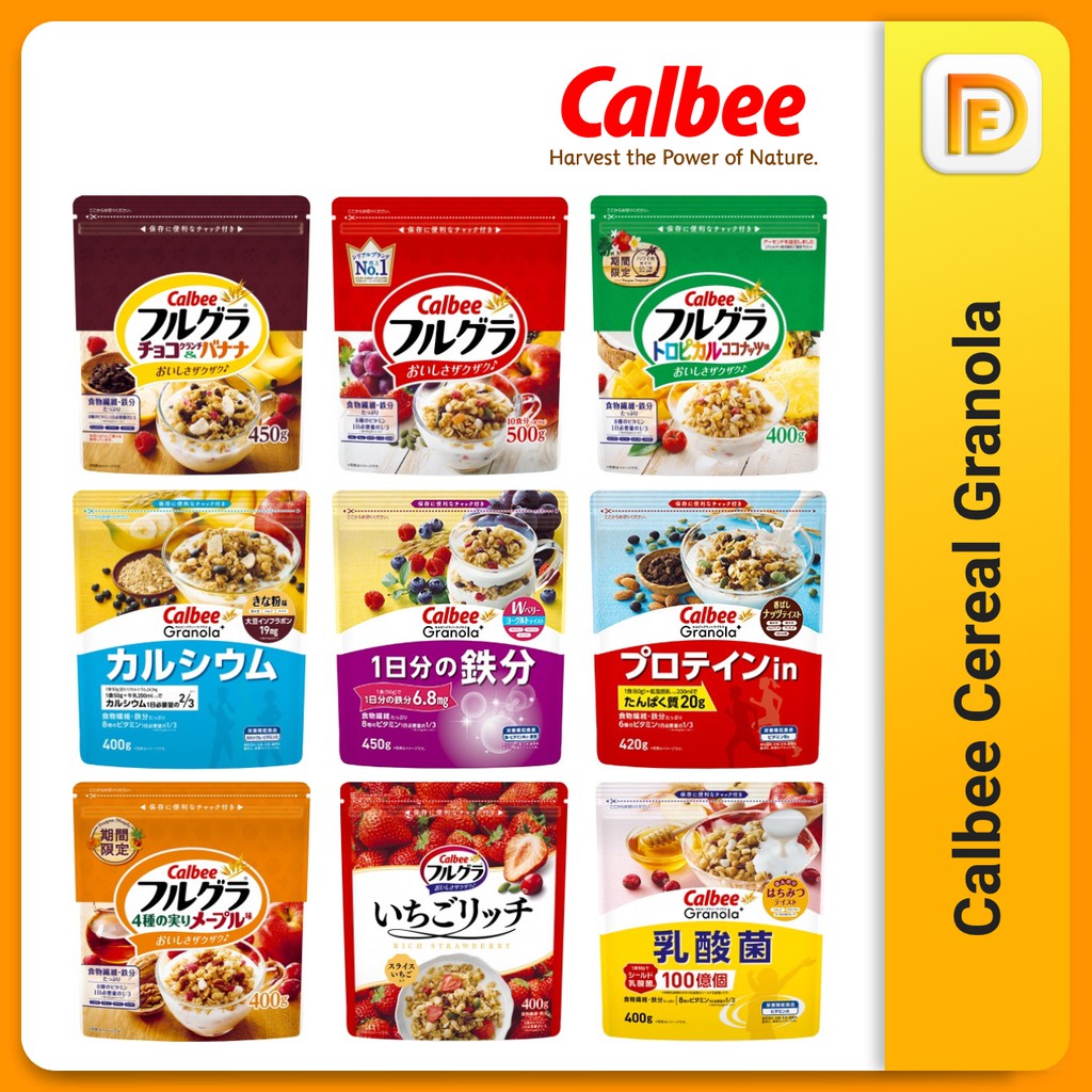 Calbee 400g Cereal Granola Oat Grain Japan (Original Choco Banana / Iron Calcium Protein ...