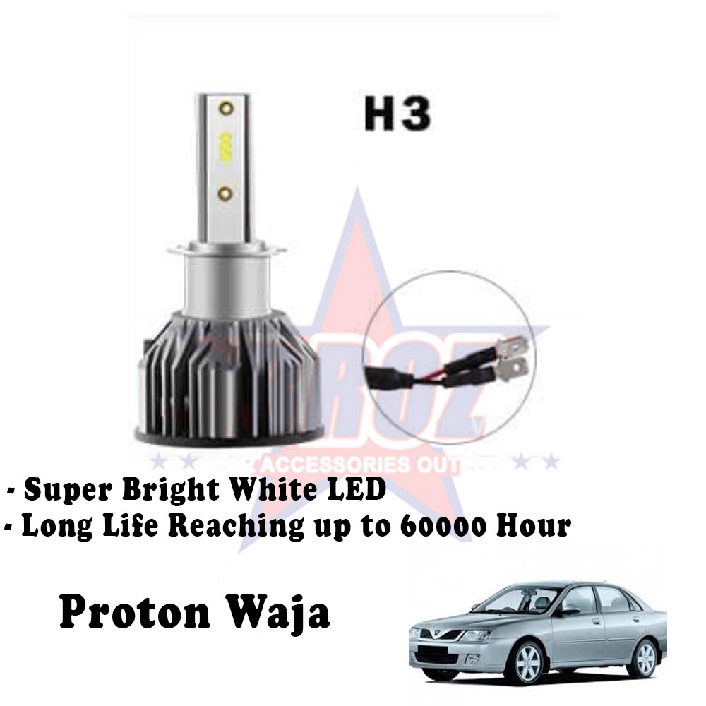 Proton Waja (Head Lamp) C6 LED Auto Head Lamp 6500k White (2pcs)+ Osram ...