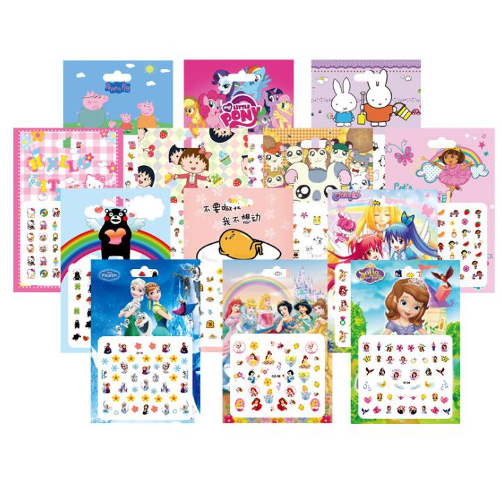 BORONG【10pcs】Nail Sticker Disney Cartoon Kid Girl Sticker Nail ...