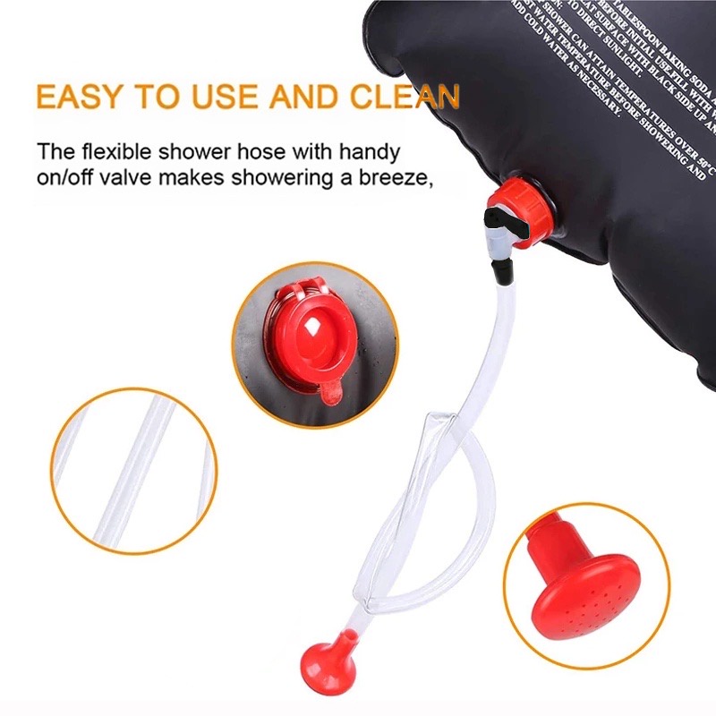 [NEW] 20L Foldable Shower Bag Solar Energy Heated PVC Shower Water ...
