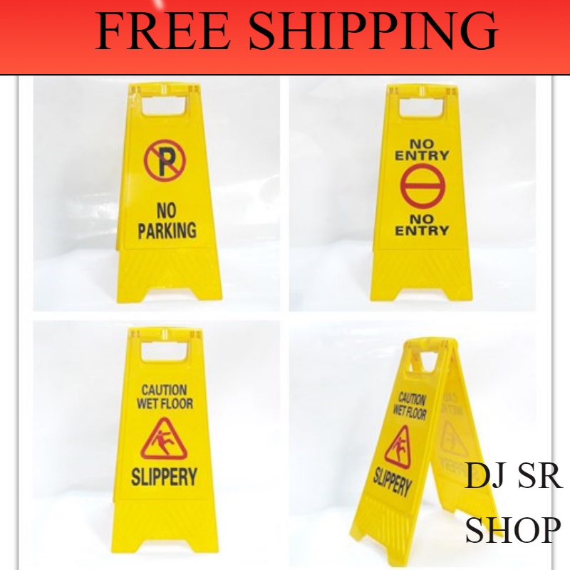 - No Entry , No Parking , Caution Wet Floor Slippery Yellow Stand-up ...