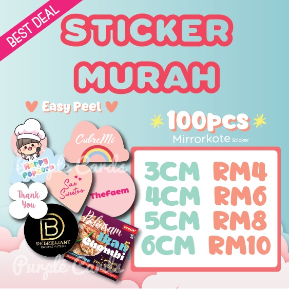 Sticker Printing / Label Print / Die Cut Shape Sticker / Kertas Pelekat ...