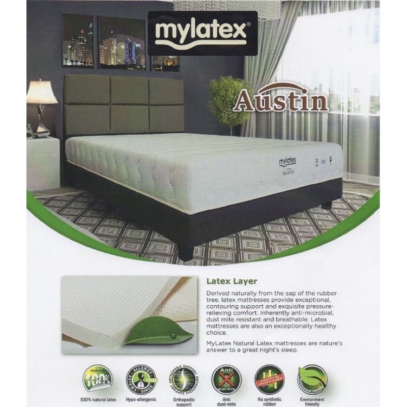 MyLatex Austin Mattress(Thickness 10'')(NATURAL LATEX)(Single,Twin ...