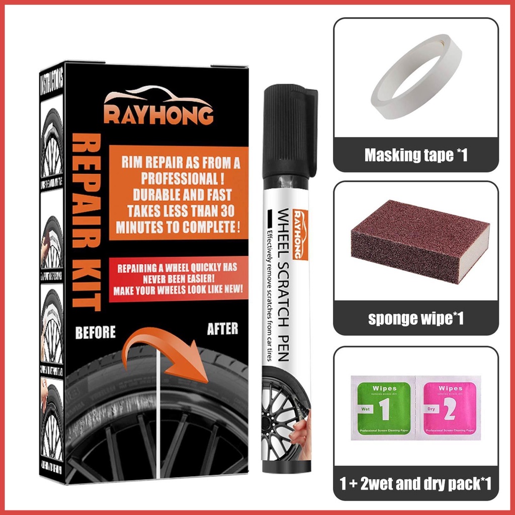 Wheel Scratch Repair Kit Wheel Touch Up Kit Car Rim Repair Kit Easily ...