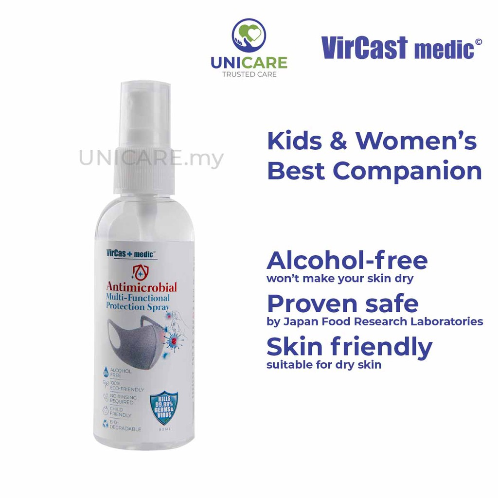 Vircast Medic Antimicrobial Multi-Functional Protection Spray (80ml x 1 ...