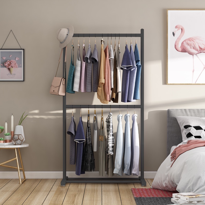 SayYes Multi-Layer Clothes Hanger Double Pole Laundry Rack Cloth ...