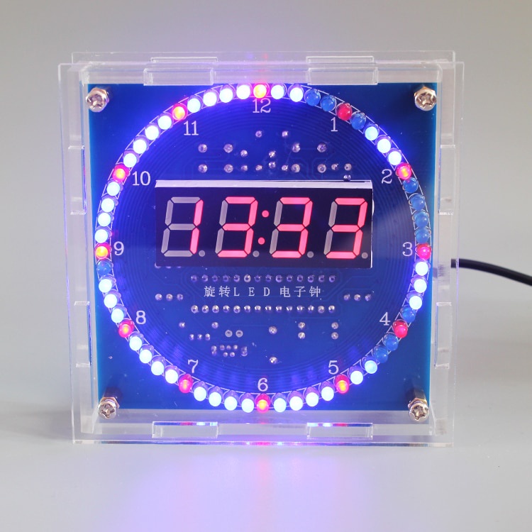 DIY Rotating Digital LED Display Module Alarm Electronic Digital Clock ...