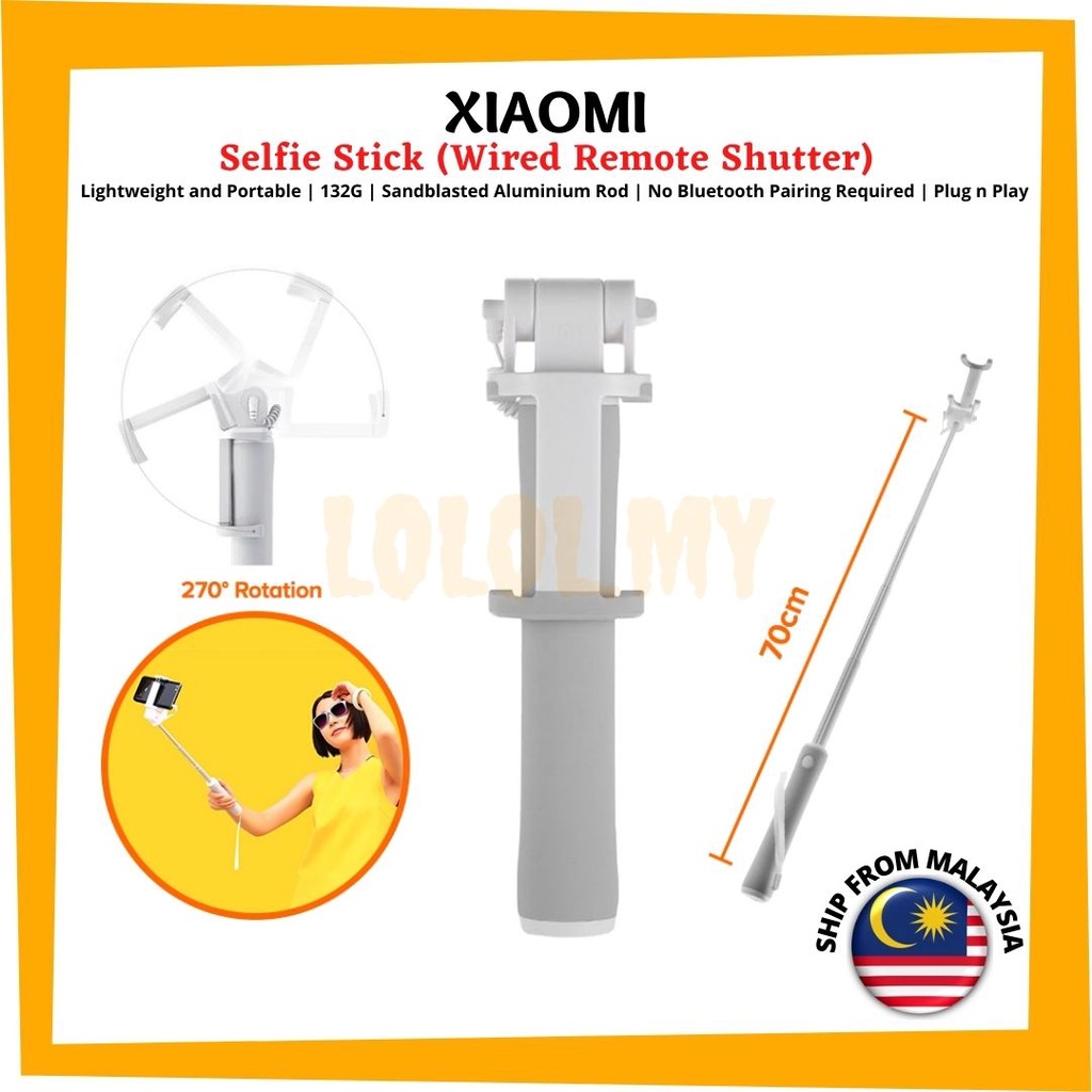 Xiaomi Mi Selfie Stick Wired With Remote Shutter | Shopee Malaysia