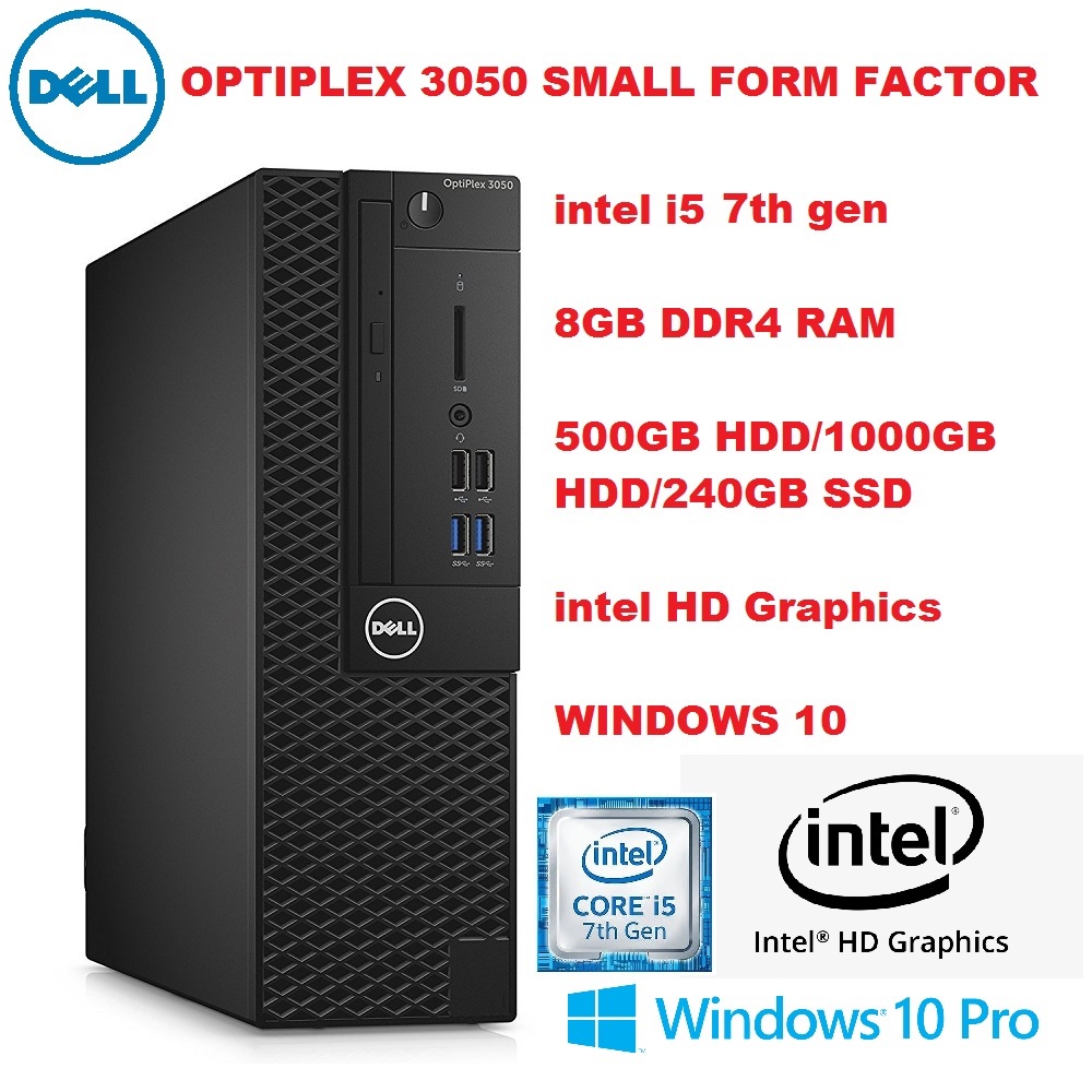 DELL OptiPlex 3050 small Form Factor PC intel core i5 7th gen/8GB RAM/ HD Graphics/WIN 10 ...