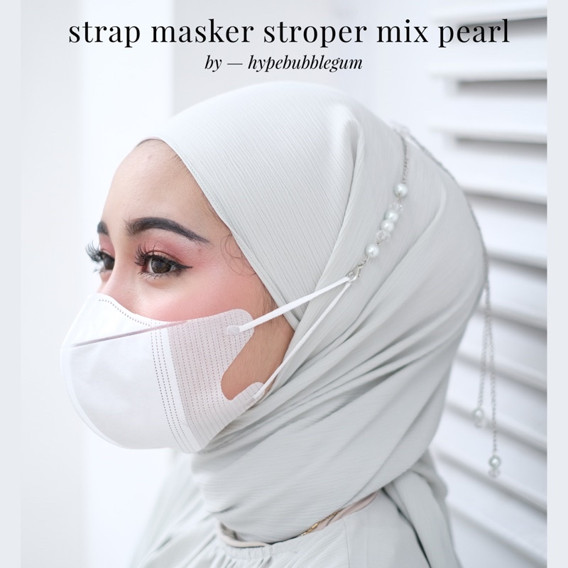 Strap Mask 2in1 Hijab Mask Connector | Multifunctional Pearl Mask ...