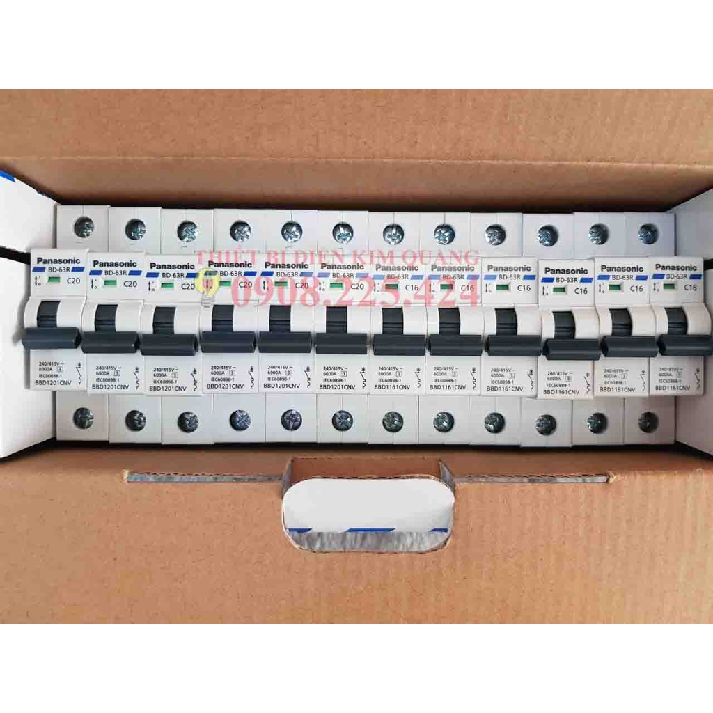 Panasonic 1-phase circuit breaker 16A, 20A, 25A, 32A, 40A, 50A, 63A ...