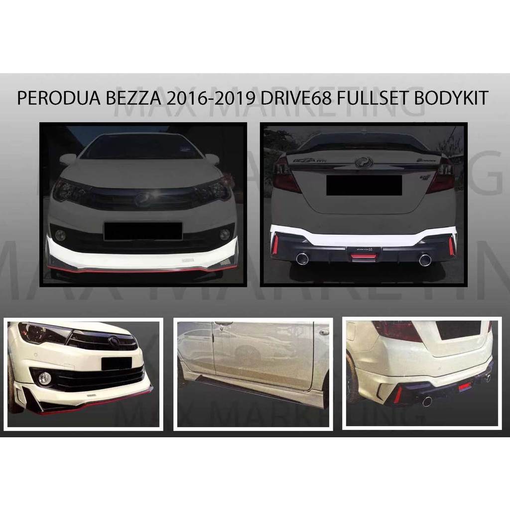 PERODUA BEZZA FULL SET COLLECTION (68) POLYURETHANE SKIRT LIP BODYKIT ...