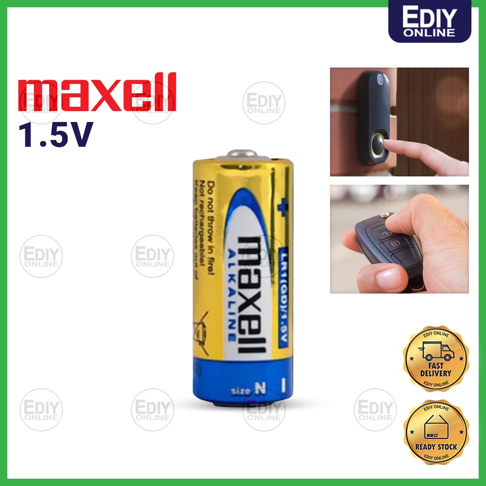 (1 PCS) MAXELL SIZE N TYPE LR1 910A 1.5V ALKALINE BATTERY BATTERIES ...