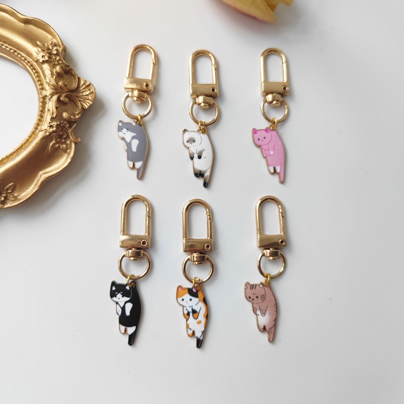 Key chains Hanging Cat Key Chain Cute Pendant Mobile Phone Decoration ...