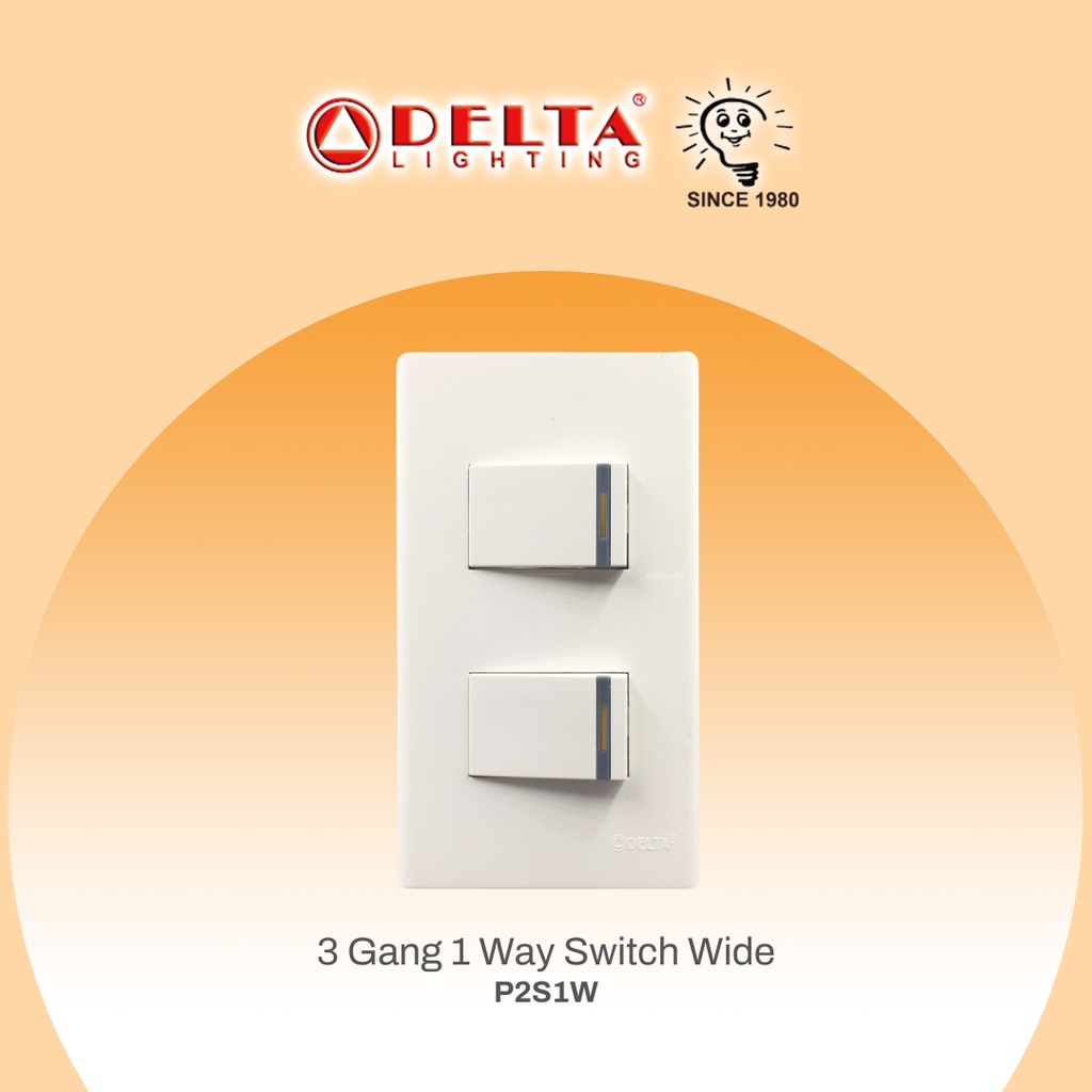 Delta Lighting Wiring Devices 2 Gang 1 Way Switch Wide | Shopee Malaysia