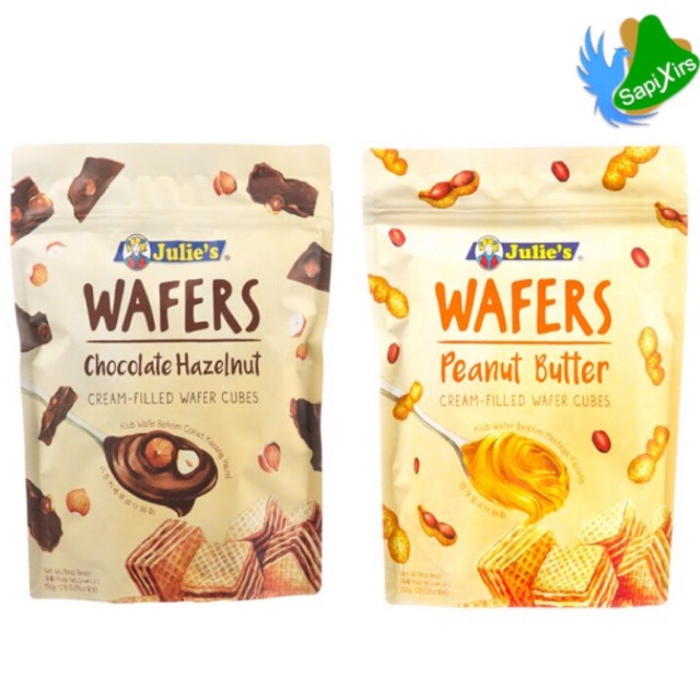 Julie's Wafers 60g/150g | Peanut Wafers & Chocolate Hazelnut Flavours ...
