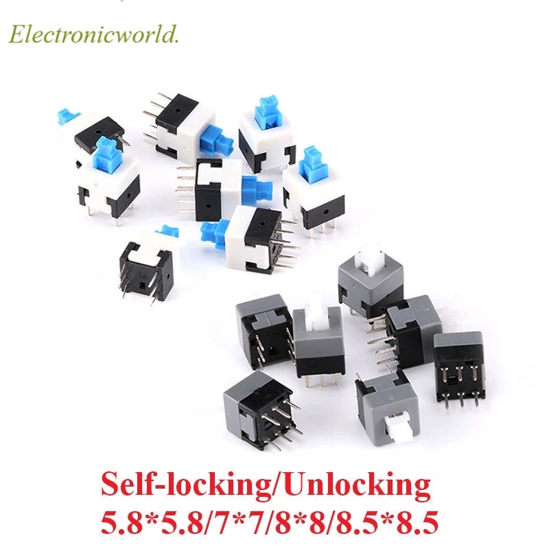 20PCS Self-locking / Unlocking Switch 5.8*5.8MM 7*7MM 8*8MM 8.5*8.5MM 6 ...