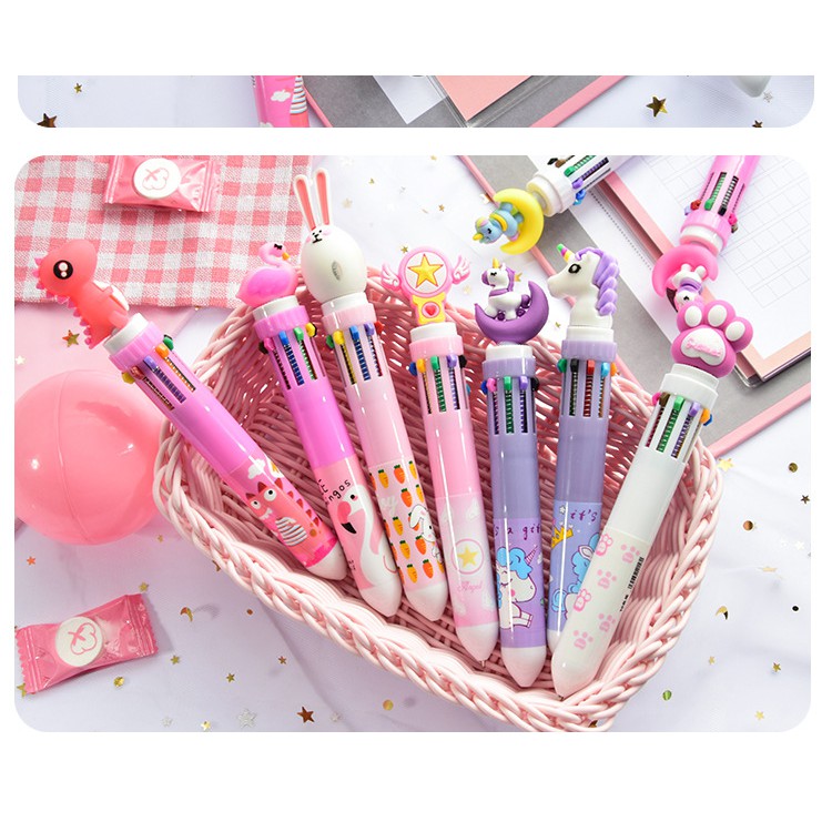 Cute 10-color animated ballpoint pen | Shopee Malaysia