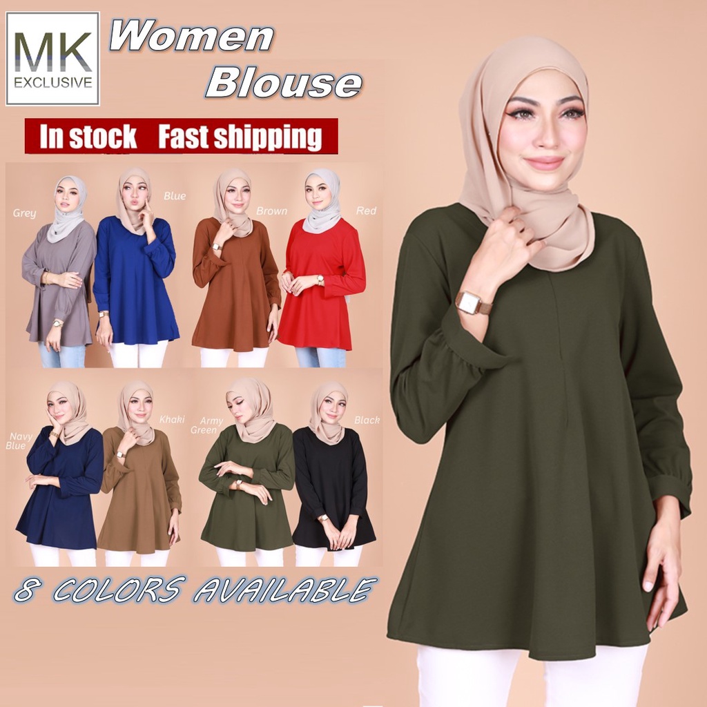 MK Women Blouse Plus Size Fashion Baju Muslimah Blouses Women Long ...