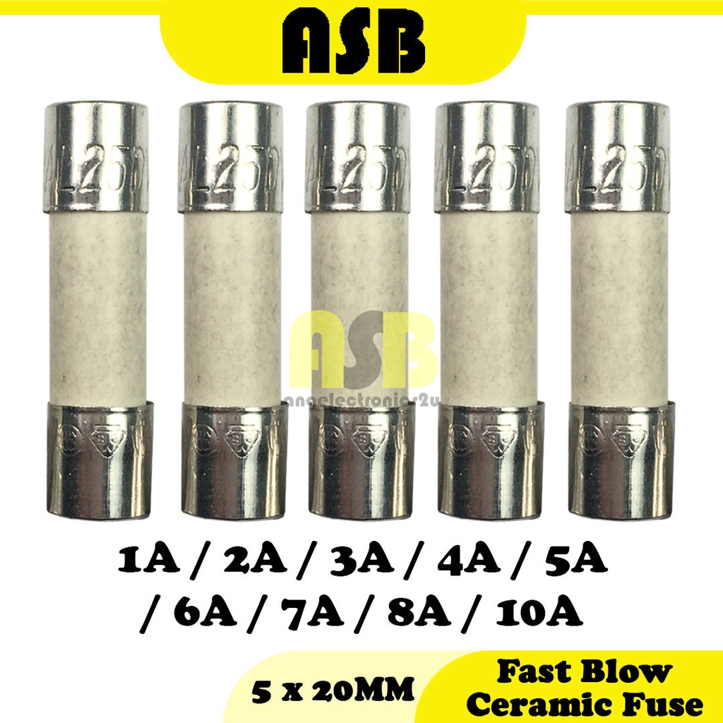 ( 5pcs ) Fast Blow Ceramic Fuse ( 5 X 20 MM ) | Shopee Malaysia