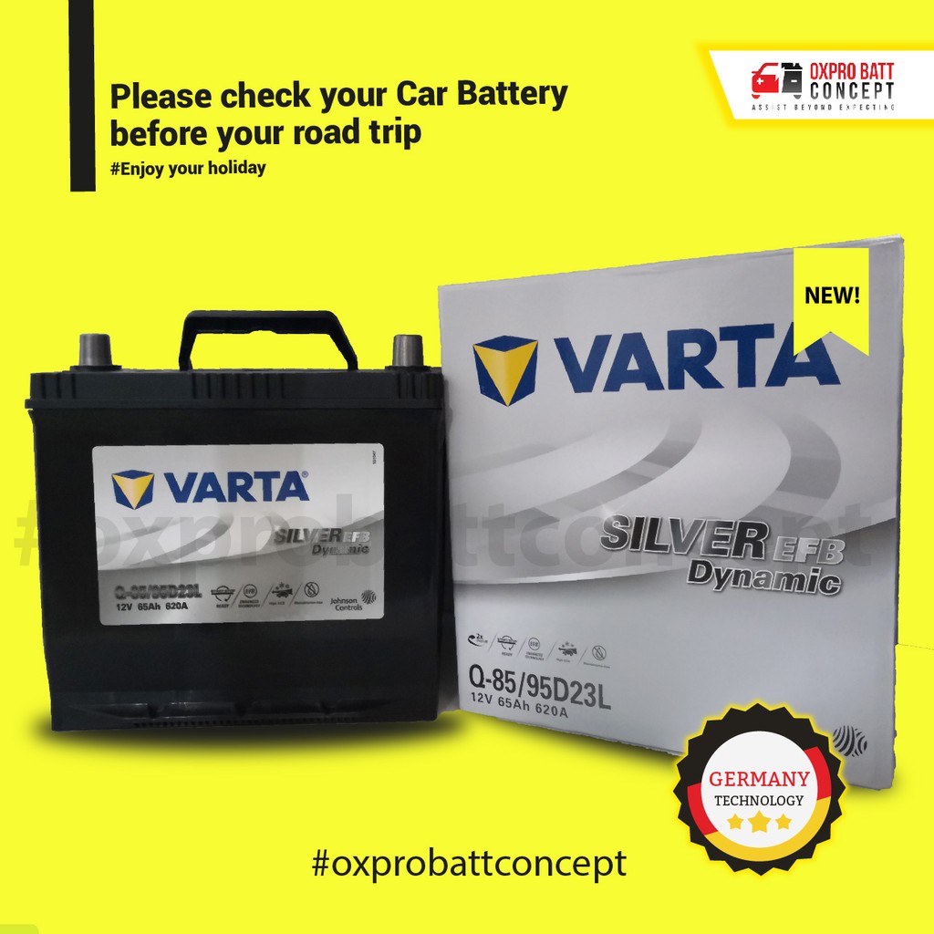 VARTA Q85 - 95D23L (EFB) - Silver Dynamic Stop Start Car Battery - MAZDA 2, 3, 6, CX-3, CX-5 ...