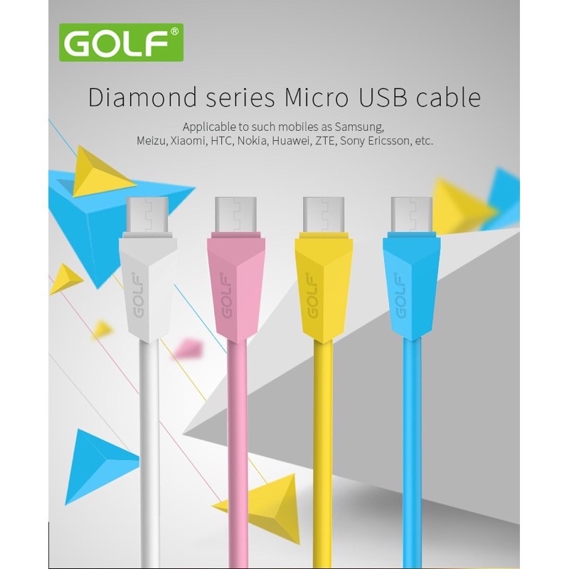 ORIGINAL FAST CHARGE COLORFUL GOLF USB CABLE KABEL 2.0A Fast Charging ...