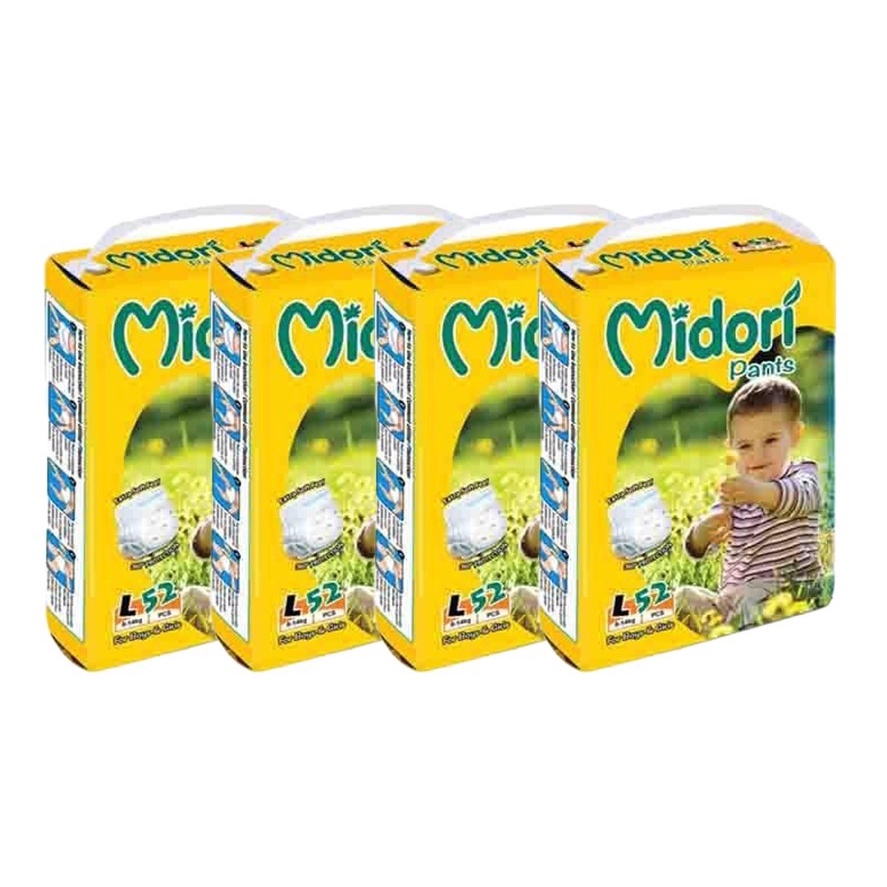 Midori Disposable Baby Diaper Pants (S66/M60/L52/XL48/XXL42) x 4 Packs ...