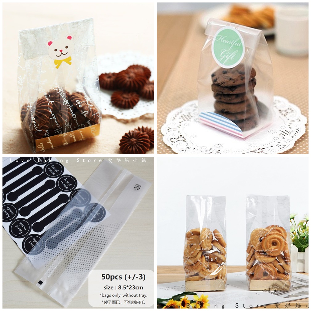 LBS • ±50pcs | Frosted Bag Transparent Cookies Bag Doorgift Packaging ...