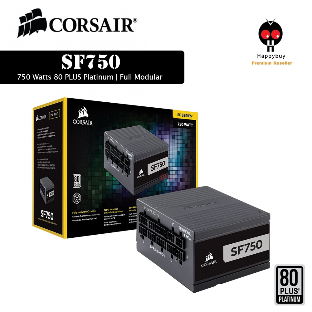 CORSAIR SF Series SF750/SF600 High Performance SFX 80 Plus Platinum Certified Fully Modular SFX ...