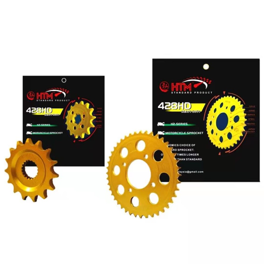 428 RFS150 RFS150I BENELLI SPROCKET GOLD FRONT + REAR HEAVY DUTY HTM ...