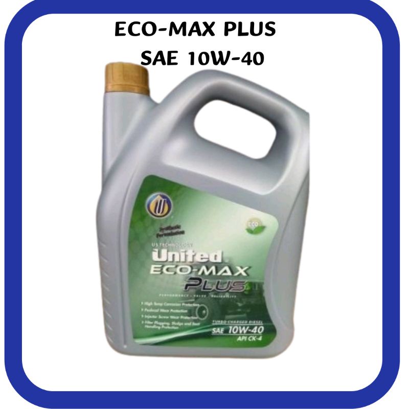 UNITED ECO-MAX PLUS DIESEL/Petrol Engine Oil API SAE 10W-40 API CK-4 ...