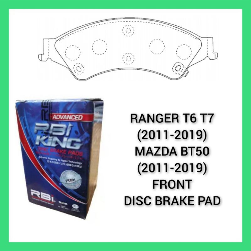 FORD RANGER T6 T7 MAZDA BT50 BT-50 FRONT DISC BRAKE PAD | Shopee Malaysia