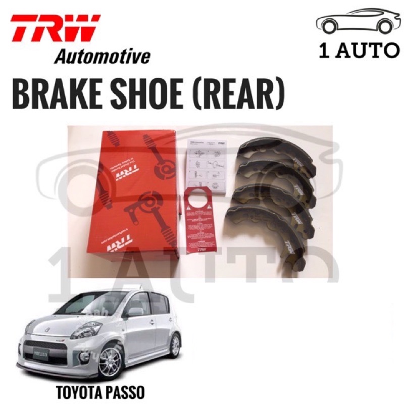 TRW REAR BRAKE SHOE for TOYOTA PASSO (1 SET=4 PCS) | Shopee Malaysia