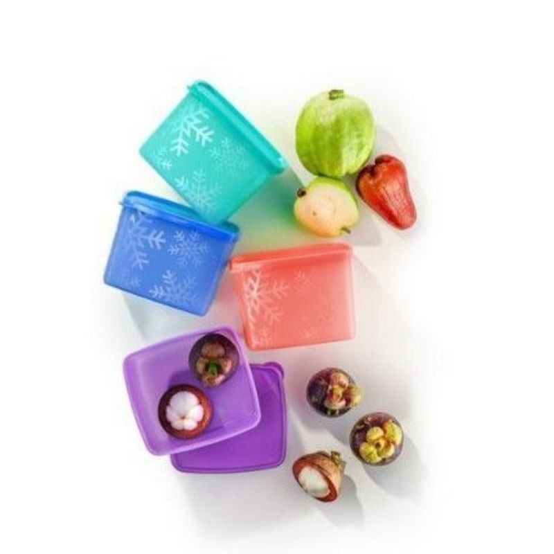 {Ready Stock} Tupperware Snowflake Square Round Set / 400ml / 800ml ...