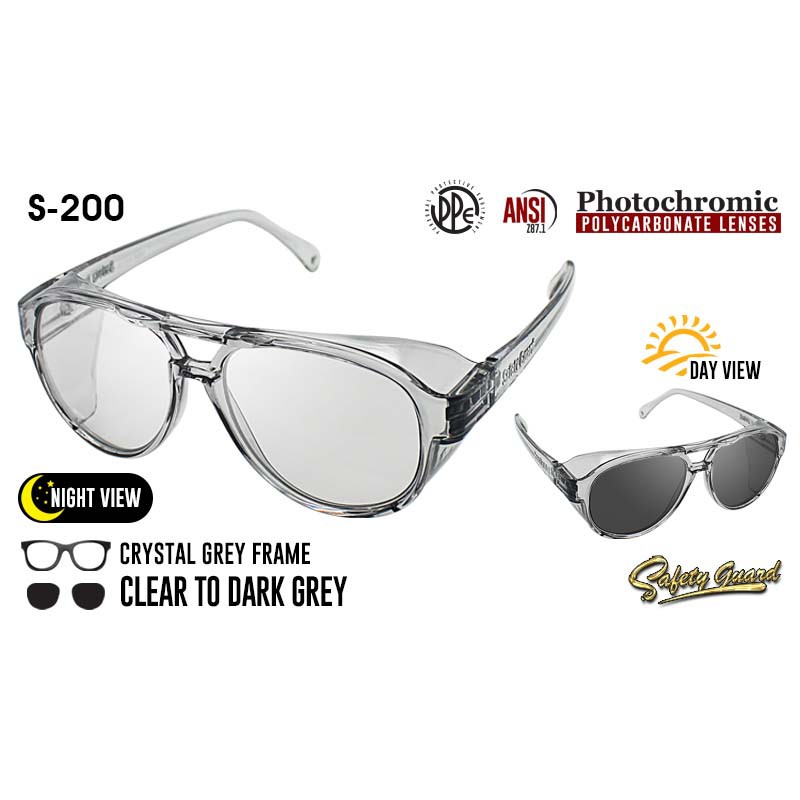 SAFETY GUARD SAFETY GLASSES/ EYE PROTECTION (S-200) - PHOTOCHROMIC LENS ...
