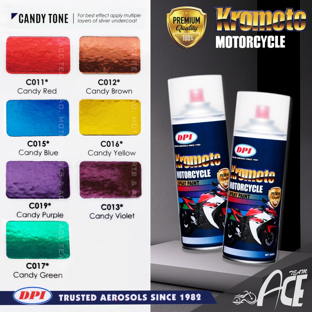 DPI Candy Colour Motor Spray Paint Kromoto Aerosol Colour Spray Candy ...