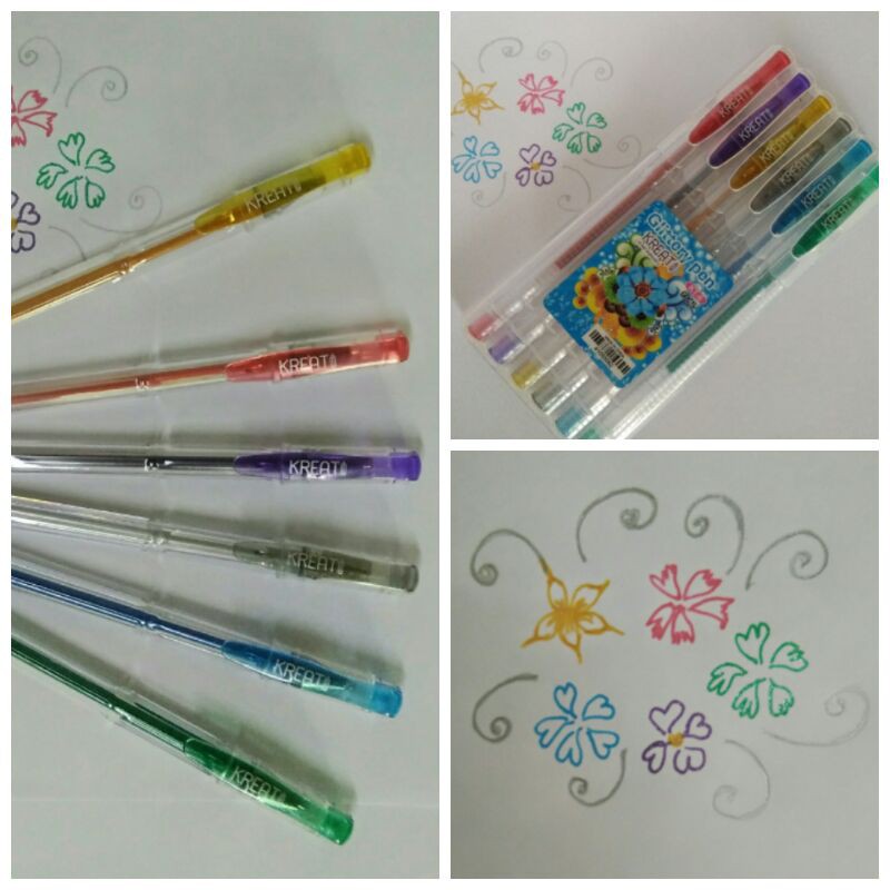 Kreati Glitteri Colour Pen KT-6 6pcs,Clean to write ,smooth to write ...