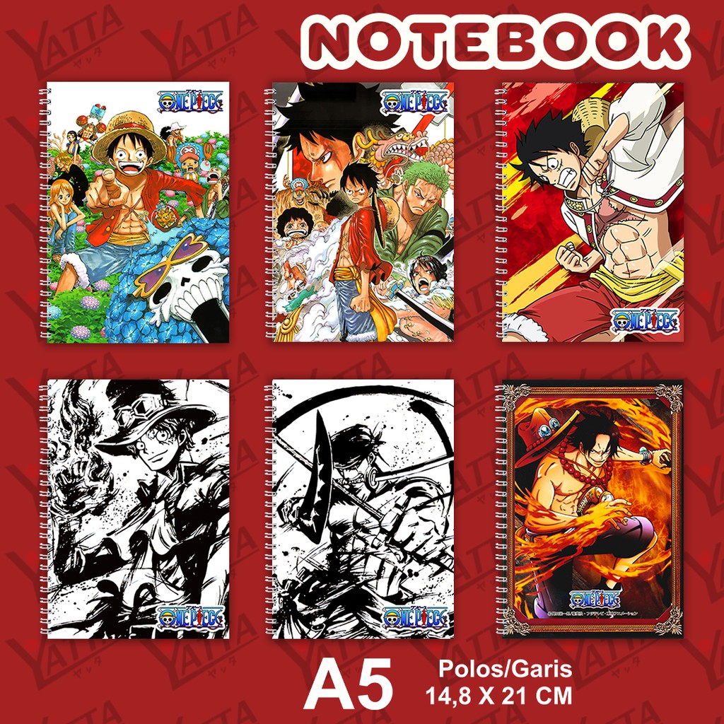 Anime Notebook Size A5 14,6 cm x 21 cm One Piece YOTAKUSHOP | Shopee ...