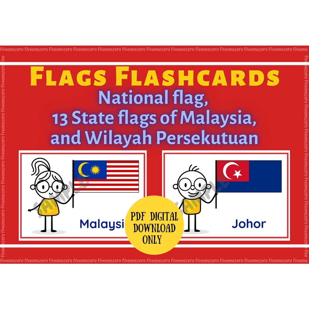 [PDF Softcopy] Kad Imbasan Bendera Negeri Malaysia; Cute Printable ...