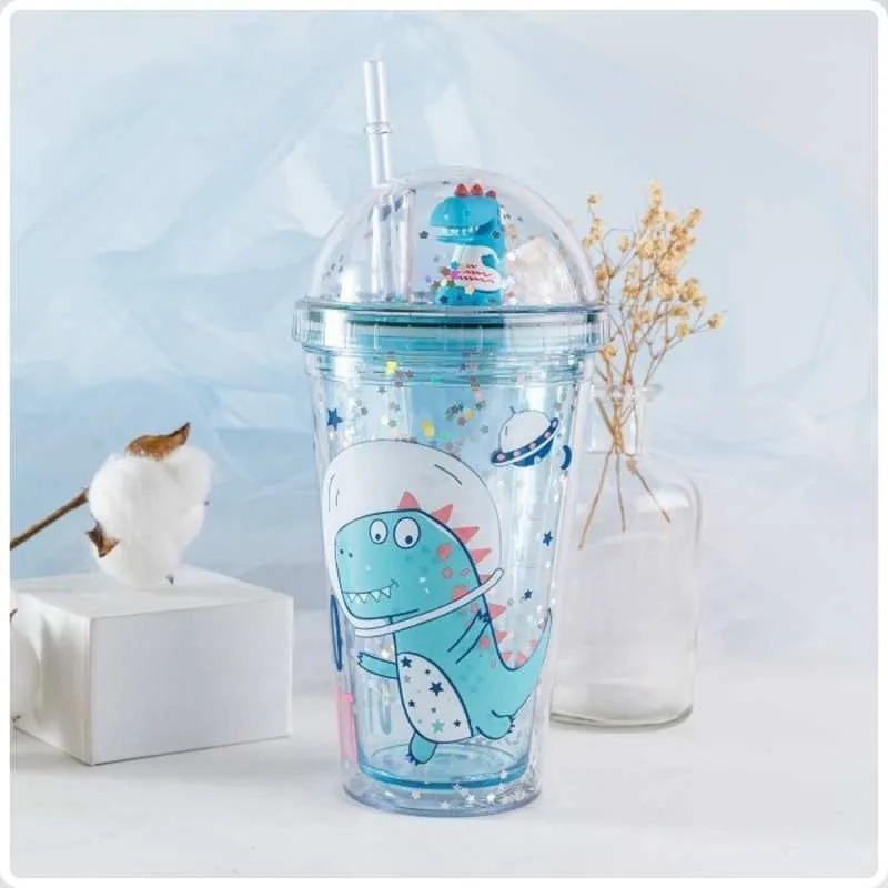 Sh-7 Kids Drinking Bottle Straw tumbler Glitter Uni-corn Premium ...