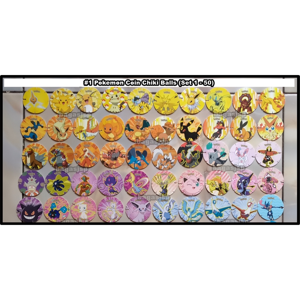 Tazos Pokemon Coin Chiki Balls 2021 (Set 1-50) 1 | Shopee Malaysia