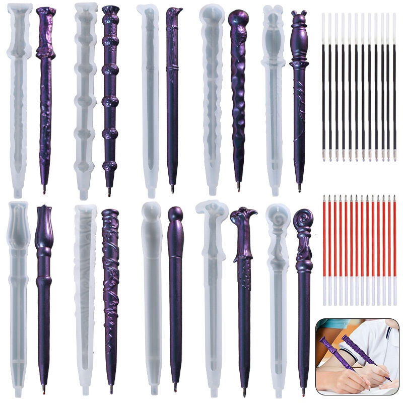 Transparent Pen Silicone Mould DIY Ballpoint Pen Mold UV Resin Epoxy ...