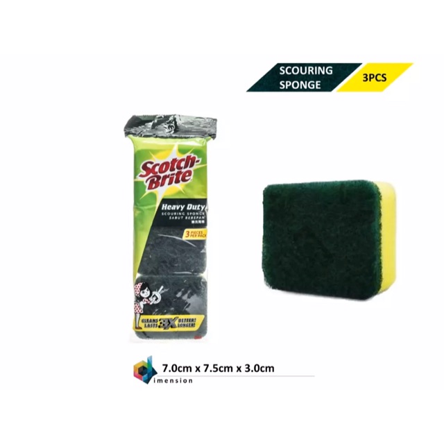 SCOTCH-BRITE HEAVY DUTY SCOURING (SPONGE)-(3PCS/PKT) | Shopee Malaysia