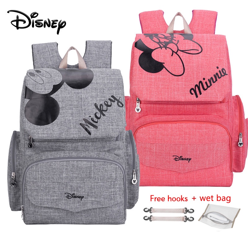 Disney 1Pair Free Hooks Mickey Baby Diaper Bags Bolso Maternal Stroller ...