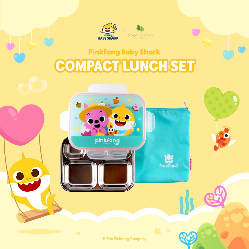 Pinkfong Baby Shark x Down to Earth Compact Stainless Steel Lunch Box ...