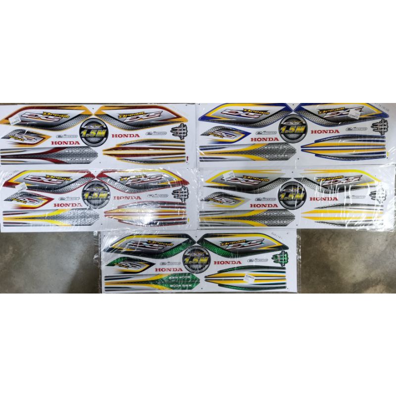Honda EX5 Dream High Power Body Stripe Sticker (14) Blue / Gold / White ...