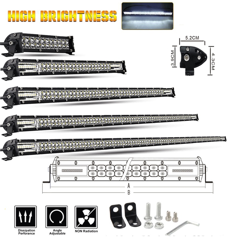 8-52inch 12D LED Light Bar Work Light Super Bright Led Bar Yellow Fog ...