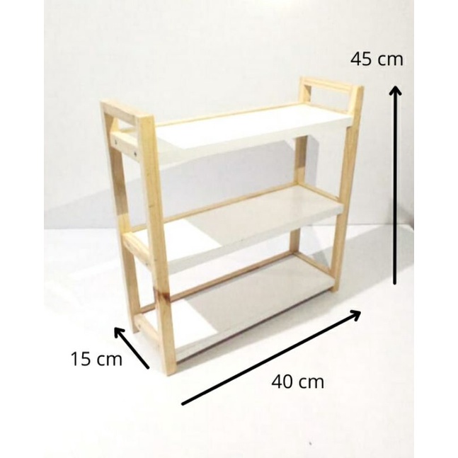 KAYU 3 Tier Shelf Premium Multifunctional Shelf Multipurpose Wooden ...