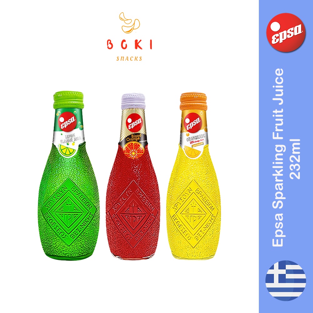 Greece Epsa Sparkling Fruit Juice Lemon Blood Orange Orangeade (232ml ...