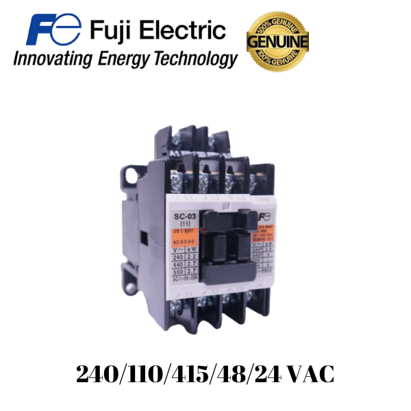 Fuji ( SC-03 ) 20A 1a1b AC Magnetic Contactor 3Pole 240/110/415/48/24 ...